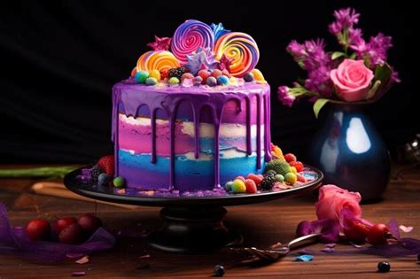 Premium Photo Rainbow Dreams Sweet Cake Fantasies