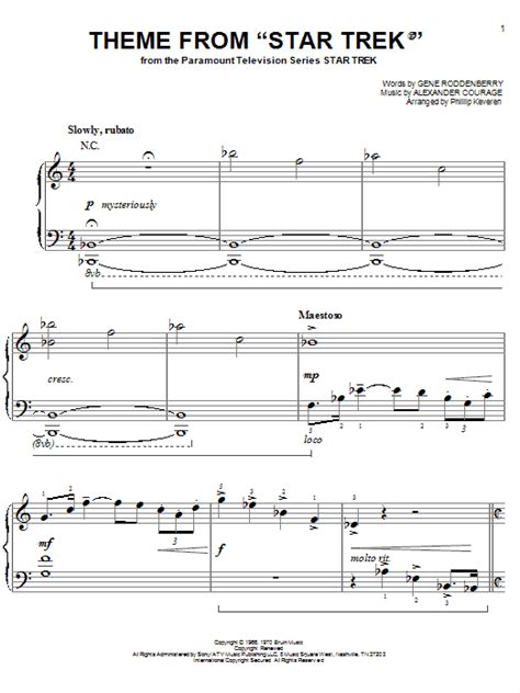 Theme From Star Trekr Sheet Music Direct