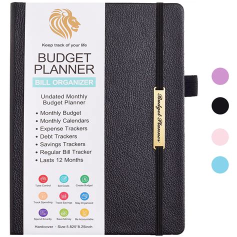 Ctcmsp Black Financial Budget Plannerleather Monthly Budget Book With