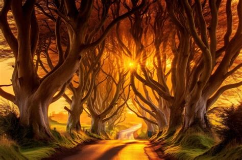 Premium Ai Image Gorgeous Landscape Of The Dark Hedges Northern Ireland