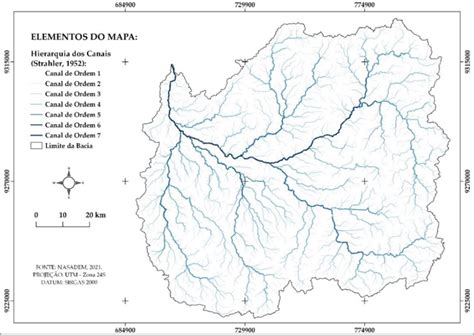 Mapa Da Rede De Drenagem E Hierarquia Dos Canais Da Bacia Do Rio Seridó