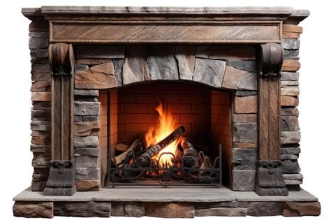 Fireplace Hearth Architecture Premium Ai Generated Image