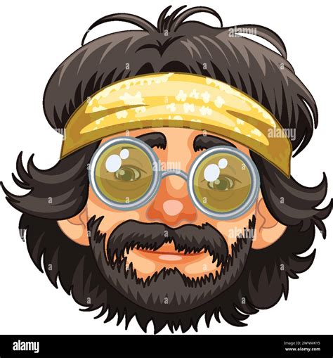 Cartoon Scientist With Oversized Glasses And Headband Stock Vector