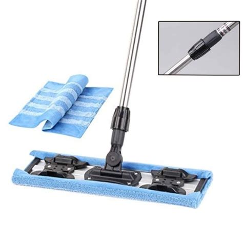 Système de vadrouille avec tampons en microfibre double fonction de cm et manche extensible