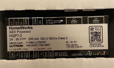 Lutron Hqp7 2 Qsx Processor 24 36 Volt 250 Milli Amp For Homeworks Qs