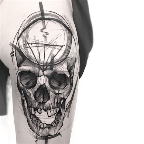 68 Perfectly Imperfect Sketch Style Tattoos Tatuaggio Teschio
