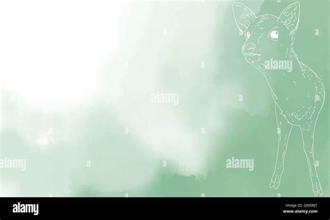 Real Deer Line Drawing Green Gradient Stock Vector Image And Art Alamy