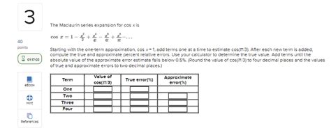 Solved The Maclaurin Series Expansion For Cosx Is Chegg