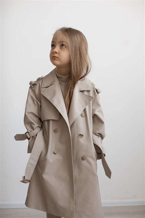 Girls Double Breasted Fold Pleated Buckled Trench Coat Artofit