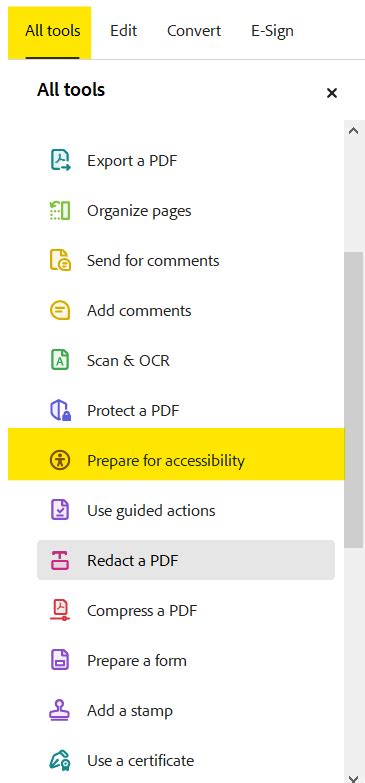 Verify Pdfs Accessibility Adobe Acrobatusing The ‘prepare For