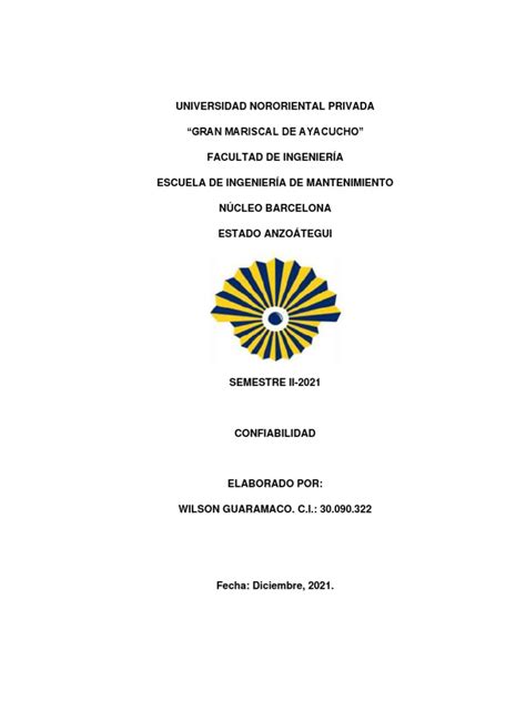 Confiabilidad Y Parámetros De Mantenimiento En Sistemas Industriales
