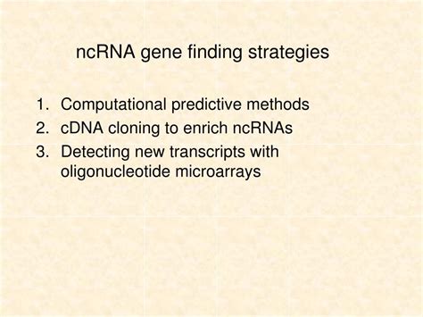PPT C Omputational NcRNA Gene Finding Nc RNA Structure Prediction PowerPoint Presentation