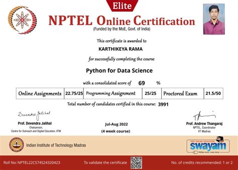 Karthikeya Rama On Linkedin Nptel Python Datascience