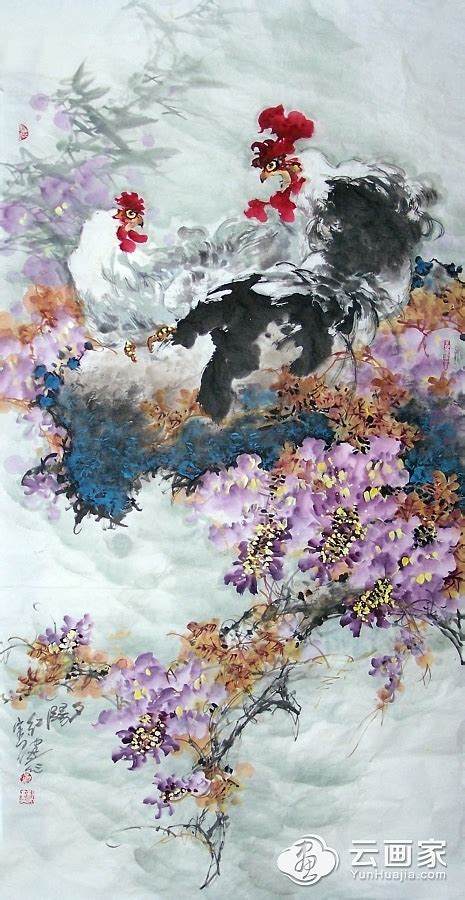 作品024 刘健国画花鸟作品 云画家