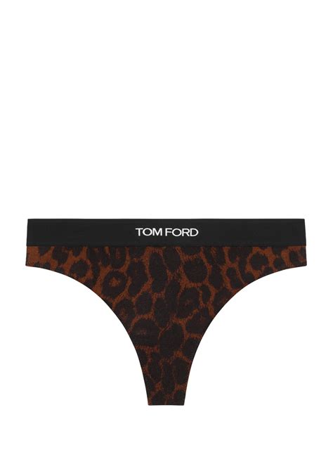 Tom Ford Leopard Print Panties Camel Camel Leopard Print Panties