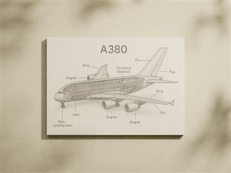 Airbus A380 Cutaway Blueprint Aviation Wall Art Digital Download Etsy