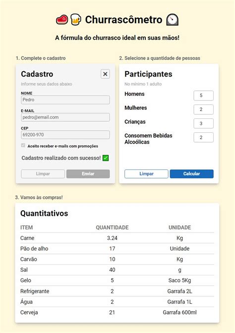 GitHub famgz churrascometro Projeto final do módulo Front End Dinâmico JS DOM Curso