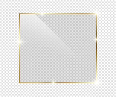 Marco Brillante Dorado Con Sombras Aisladas En Un Fondo Transparente