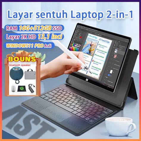 Jual Diskon Ramadhan Laptop 2 In 1 Touchscreen Flip Ram16g 512gb SSD 13 Inch Intel N5095 Baru
