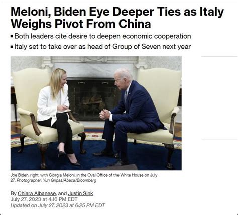 意大利总理梅洛尼访美意大利对华政策不受美国影响想访华 财经头条