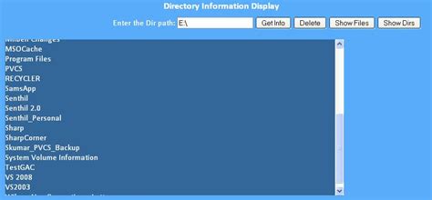 Working With Fileinfo And Directoryinfo Classes