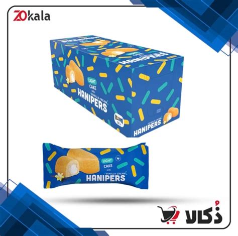 خرید و قیمت کیک وانیلی با مغزی کرم وانیل هانیپرز Hanipers وزن 36 گرم