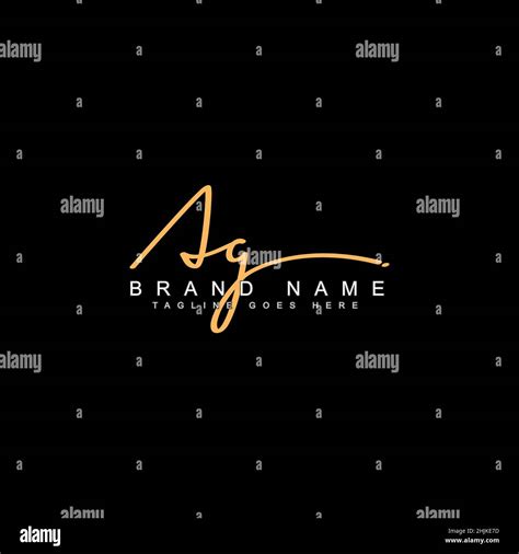 Initial Letter Ag Logo Hand Drawn Signature Style Logo Simple