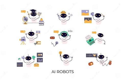 Artificial Intelligence Robots Set Ai Generating Texts Images Video
