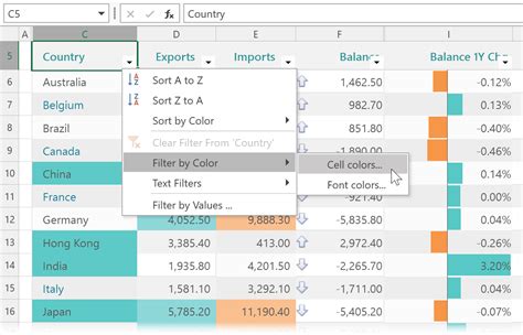 Filter Data In Spreadsheet Control For Wpf Wpf Controls Devexpress Documentation