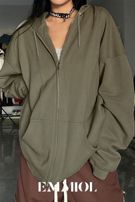 Solid Zip Up Oversized Hoodie Oversize Hoodie Hoodies Oversized Zip