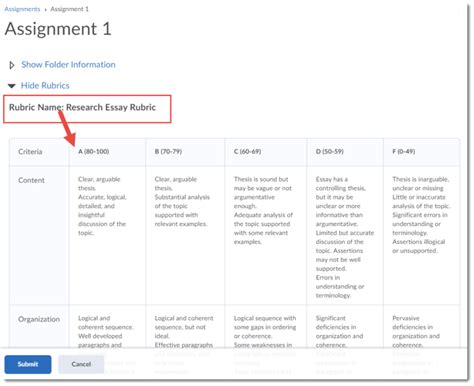 Grading Assignments Using Rubrics In D L Centre For Excellence In Teaching And Learning