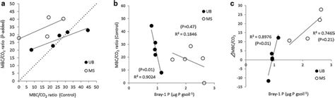Effects Of P Addition On The Ratio Of Soil Microbial Biomass C Mbc To