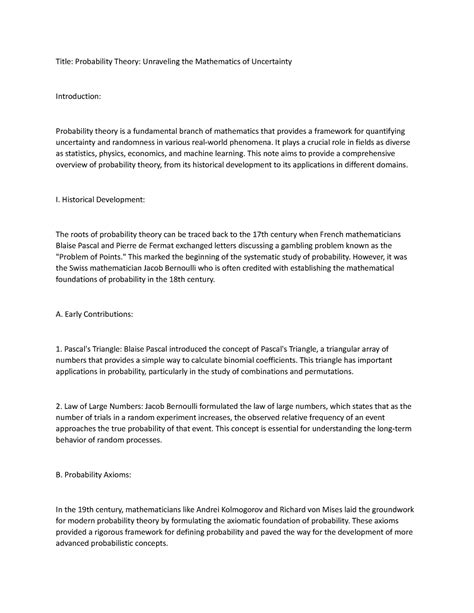 Probability Theory Namca Master Title Probability Theory