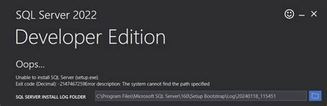 Error Installing Sql Server Dev Edition 2022 On Windows 11 Rsqlserver
