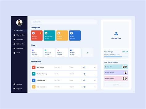 Cloud Storage Dashboard Uiux And Ui Design Behance
