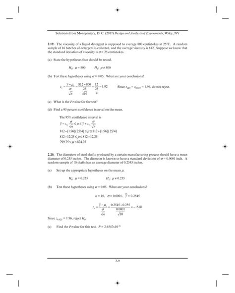 Solution Manual For Design And Analysis Of Experiments 9th Edition