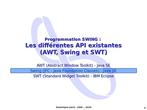 Java Swing Programmation Swing Les Différentes Api Existantesawt Swing Et Swt