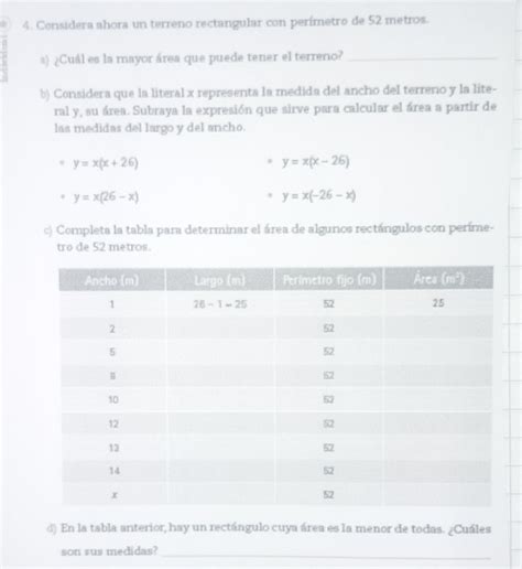 Solved Considera Ahora Un Terreno Rectangular Con Per Metro De Metros A Cu L Es La