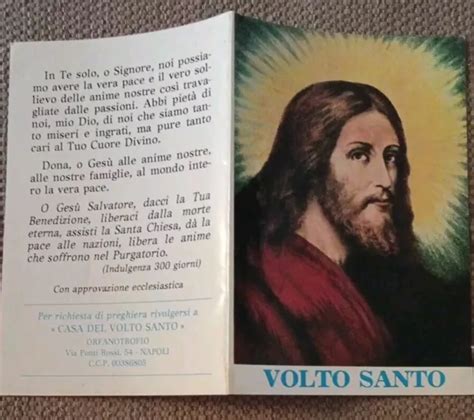 SANTINO HOLY CARD Preghiera Al Volto Santo Di Gesù Napoli EUR 8 50