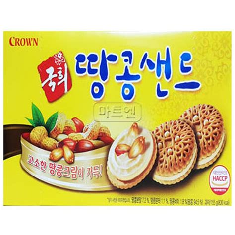 크라운 국희 땅콩샌드 1박스155gx24각 홈플러스 택배배송