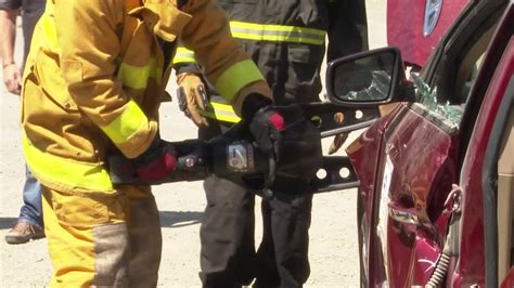 Firefighters Learn How To Use Jaws Of Life