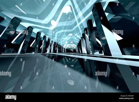 Futuristic Architecture D Rendering Stock Photo Alamy