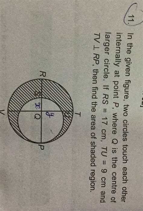 11 In The Given Figure Two Circles Touch Each Other Internally At Point