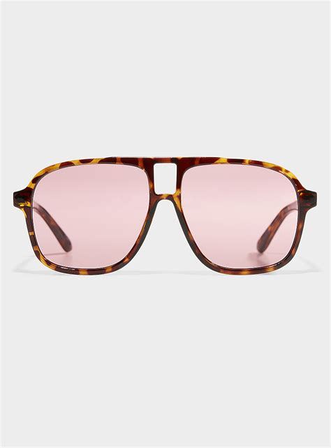 Quinn Pink Lens Retro Aviator Sunglasses Otra Mens Aviator