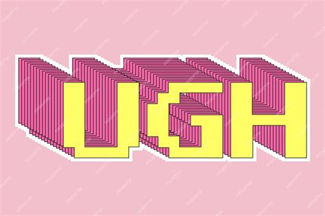 Premium Vector Vector Ugh Text Style Effect Design