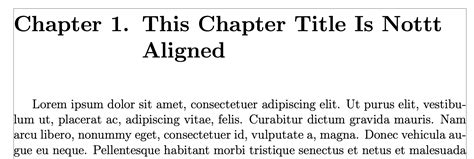 Chapter Title Does Not Align With Text Width TeX LaTeX Stack Exchange