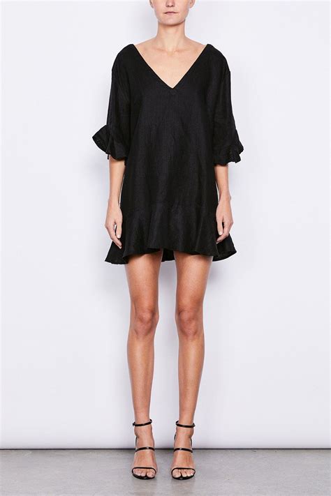 Henri Linen Dress Mlm Label Black Linen Dress Dress Jumpsuit Dress