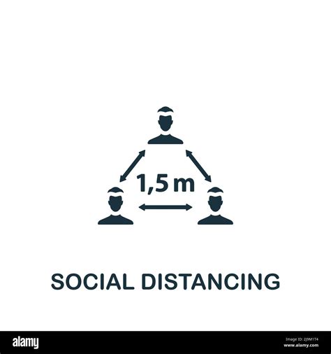 Social Distancing Icon Monochrome Simple Quarantine Icon For Templates Web Design And