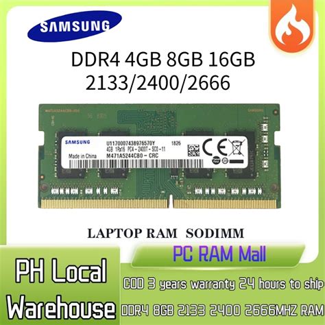 Local H Ship Samsung DDR RAM GB GB GB MHz SODIMM V PIN Laptop