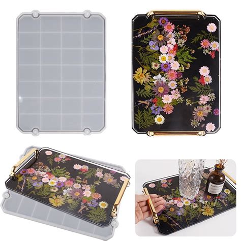 Large Rectangle Tray Slicone Mold Handle Tray Resin Molds Silicone